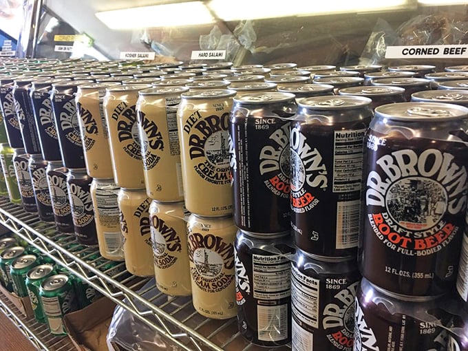 Dr. Brown's sodas – the official beverage companion to any proper deli experience. The Cel-Ray is basically a vegetable, which makes your sandwich healthy by association.