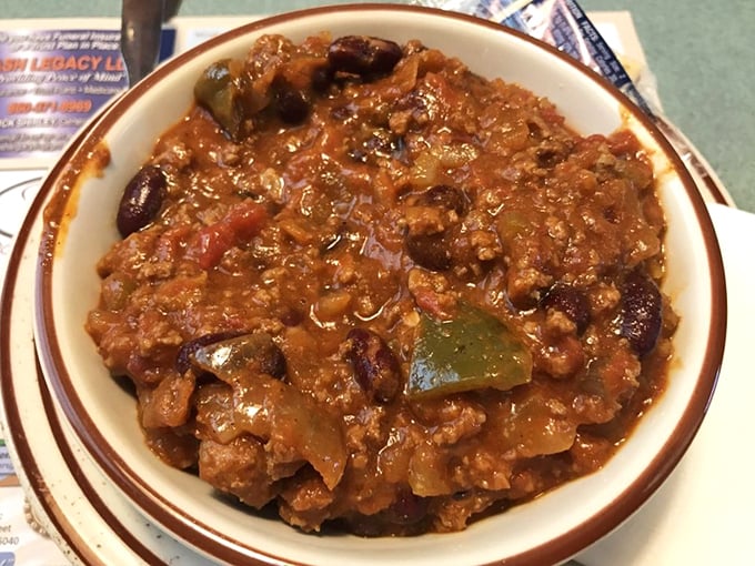 Hearty chili that doesn't mess around. The kind of stick-to-your-ribs comfort food that makes Connecticut winters bearable.