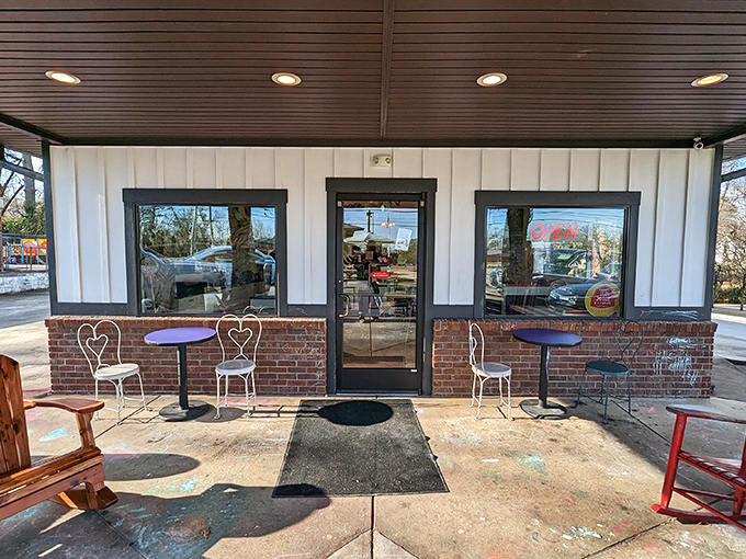 The entrance to O Town—where the screen door's squeak might as well be saying "Welcome to your happiest childhood memory."