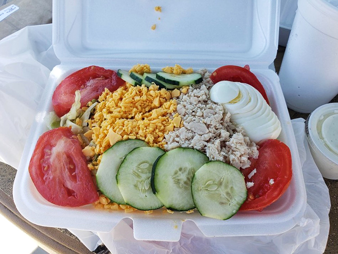 A salad that doesn't apologize for being a salad. Fresh ingredients arranged with care – proof that simple food done right is never boring.