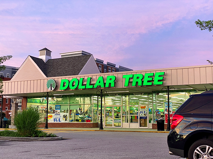 Even the Dollar Tree looks magical under Newark's pastel sunset skies. Budget shopping never looked so good – another reason this town stretches retirement dollars further.