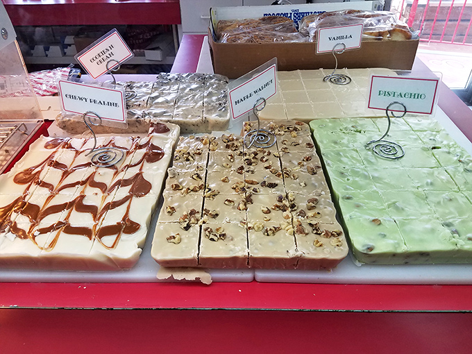 Wall's homemade fudge slabs are like edible modern art—if Picasso had worked in sugar, butter, and nuts instead of paint.