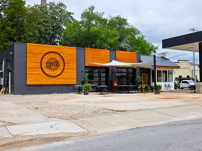 The Village Grill's modern-meets-rustic exterior promises what every great small-town eatery delivers: food that makes you feel at home.