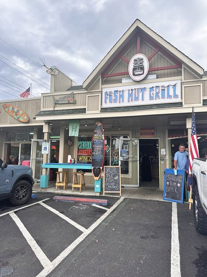 The exterior promises exactly what awaits inside: unpretentious seafood heaven. Those chalkboard specials? Daily treasures worth hunting for.