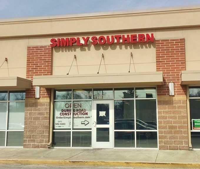 The facade might be humble, but what's inside is anything but. Like finding a Cadillac engine in a Chevrolet—pure Southern luxury hides behind these doors.