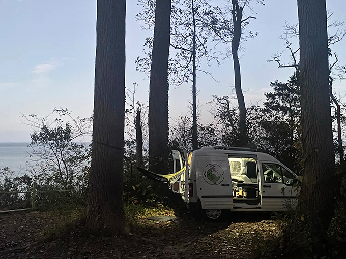 Camping with a water view—where your morning coffee comes with a side of Chesapeake Bay panorama and birdsong soundtrack.