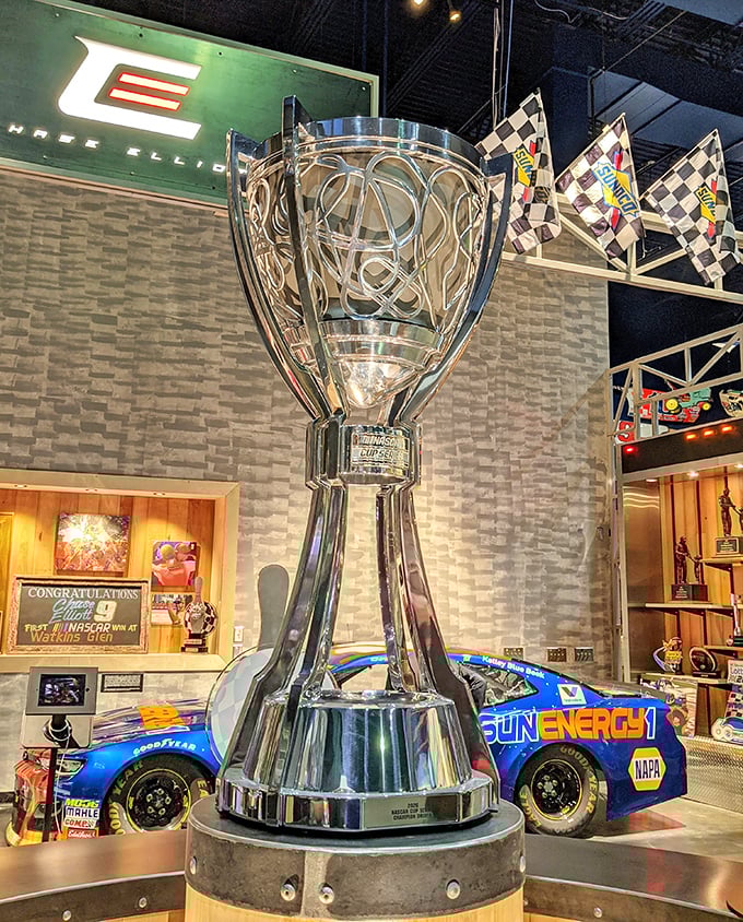 The towering Bill France Cup stands as NASCAR's Holy Grail—a monument to ambition that makes grown men weep and engines rev a little harder.