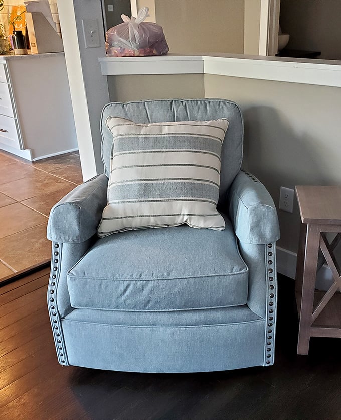 This coastal-inspired armchair isn't just seating—it's a vacation for your posterior that whispers "relax" even on the most hectic days.