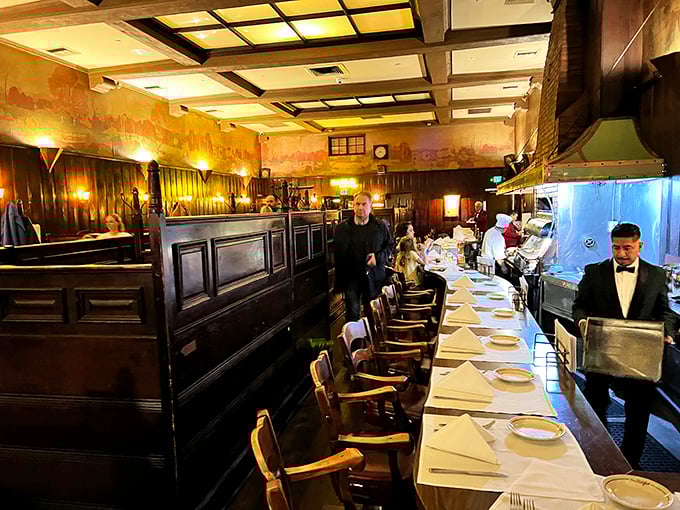 The counter seating—where Hollywood deals were made, scripts were edited, and perfect martinis were consumed by generations of Angelenos.