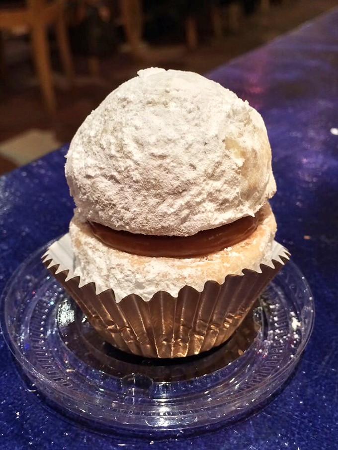 This isn't just dessert—it's the sweet finale to a perfect meal. That powdered sugar isn't decoration; it's the closing curtain on a spectacular show.