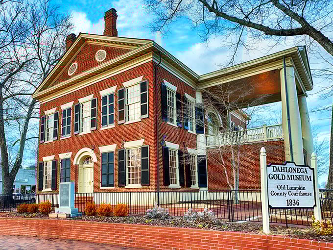 The stately Dahlonega Gold Museum, housed in the former courthouse, stands as an elegant brick testament to the rush that put this town on the map.