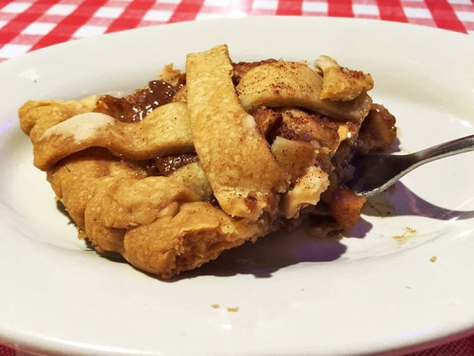 Homemade pie with a lattice top that's not just for show—it's the final act in a barbecue performance that deserves a standing ovation.