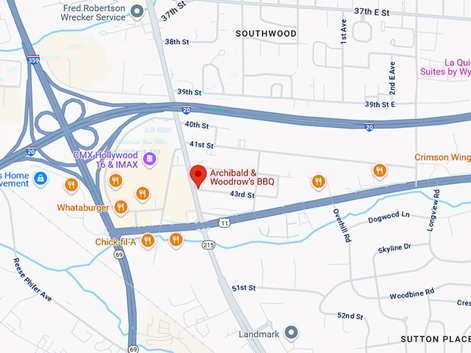 16. archibald & woodrow's bbq map