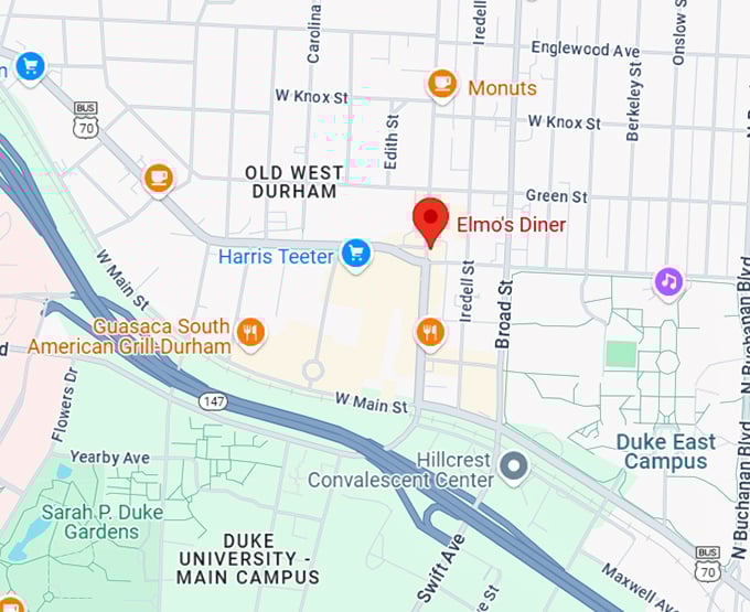 16. elmo's diner map