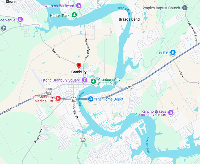 16. granbury map