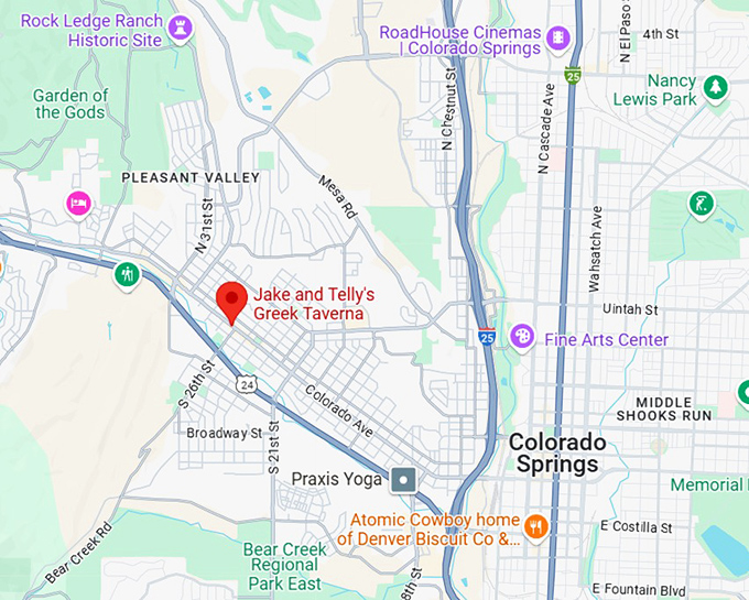 16. jake and telly’s greek taverna map