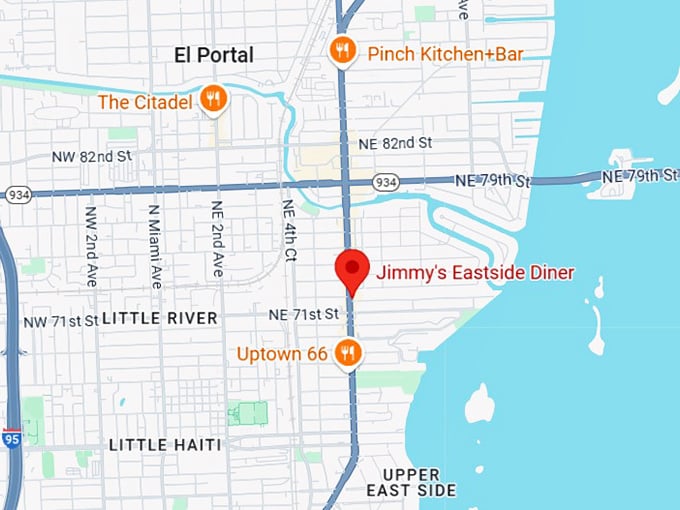 16. jimmy's eastside diner map