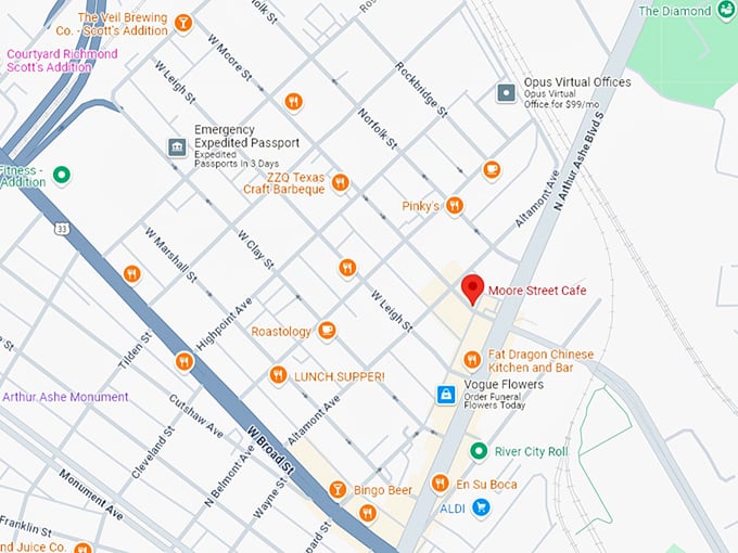 16. moore street cafe map