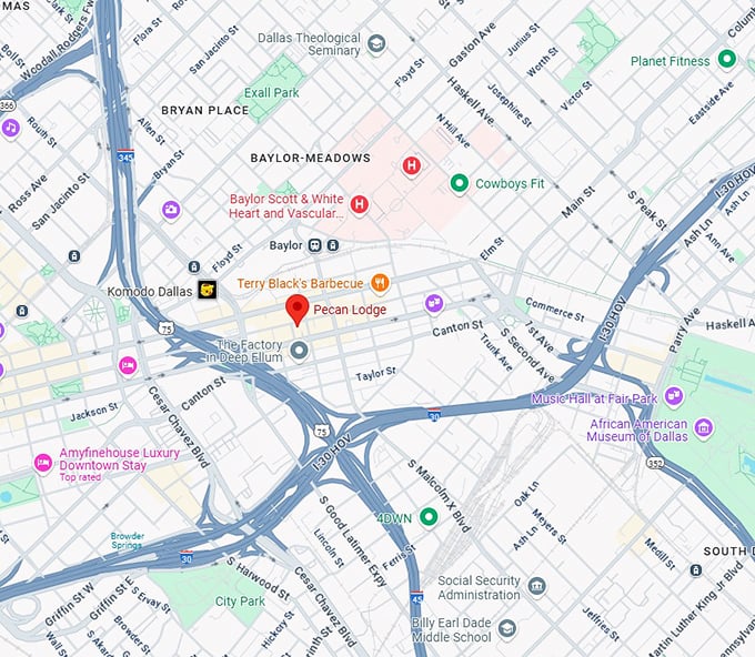 16. pecan lodge map