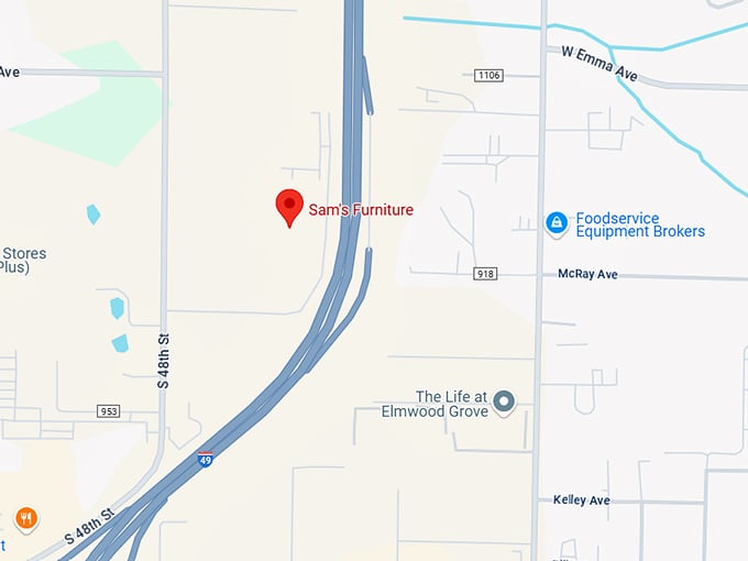 16. sam's furniture (4326 hidden creek ln) map