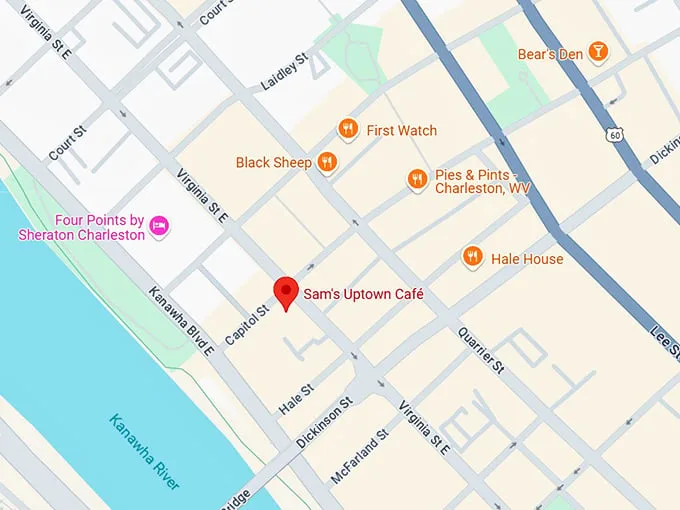 16. sam's uptown café map