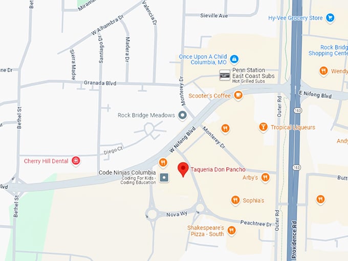16. taqueria don pancho map