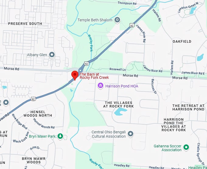 16. the barn at rocky fork creek map