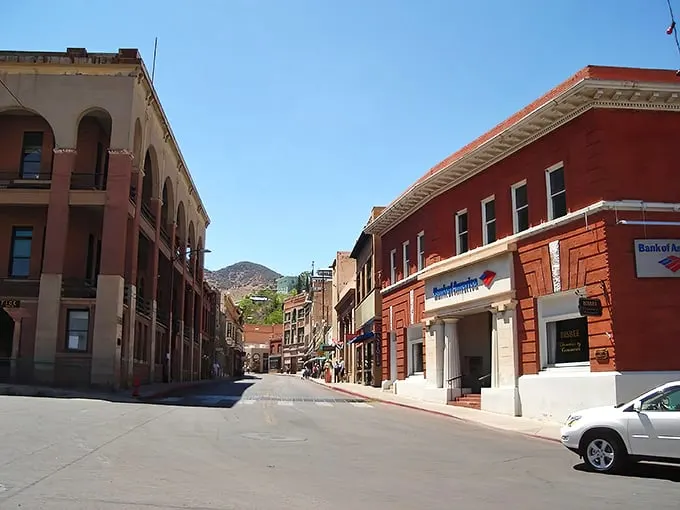 Historic Bisbee's colorful main street whispers tales of mining fortunes and artistic reinvention. Small-town charm with big character!