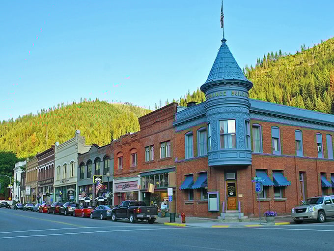 Historic buildings with that iconic Wallace charm - where every brick tells a story of Idaho's silver mining heyday.