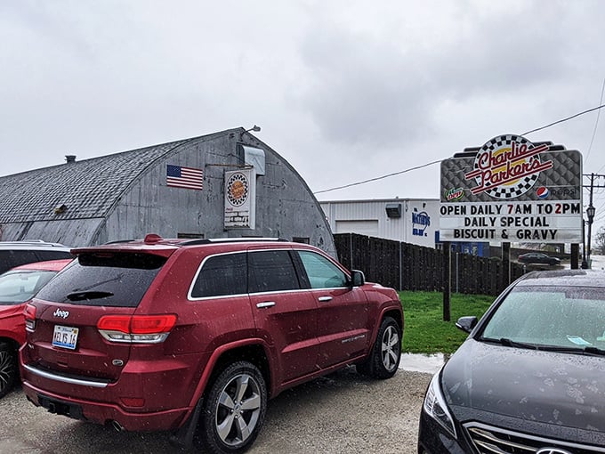 Charlie Parker's signature curved roof and retro sign promise comfort food that'll make your morning sing like a saxophone solo.