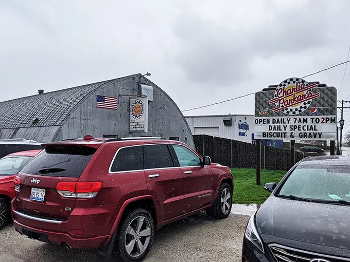 Charlie Parker's signature curved roof and retro sign promise comfort food that'll make your morning sing like a saxophone solo.