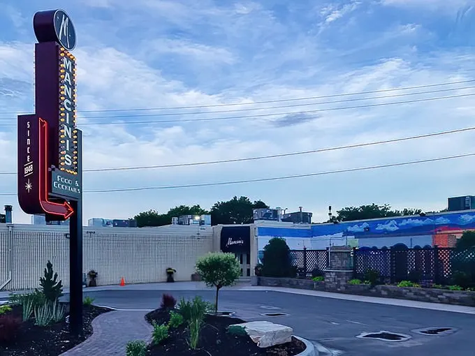 That neon sign isn't just advertising – it's a beacon of hope for steak lovers searching for their happy place.