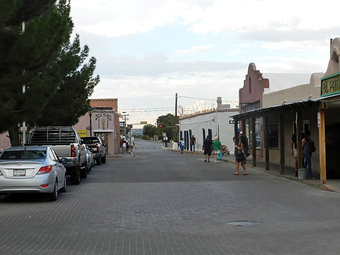 La Posta Restaurant beckons hungry travelers on Mesilla's quiet streets—where your Social Security check feels like a winning lottery ticket.