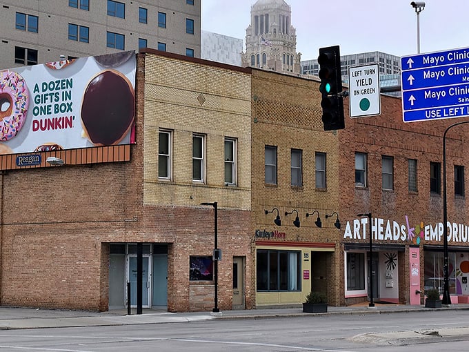Art Heads Emporium adds a splash of color to Rochester's streetscape. Even medical meccas have their quirky corners!