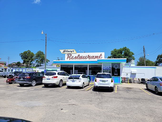 Stacy's Restaurant: "Parking lot packed with locals' cars—the universal sign language for 'the food here is worth stopping for!'"