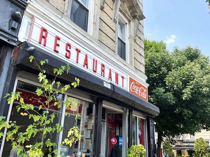 Step back in time at this Washington Avenue classic, where the red lettering promises—and delivers—comfort food perfection.