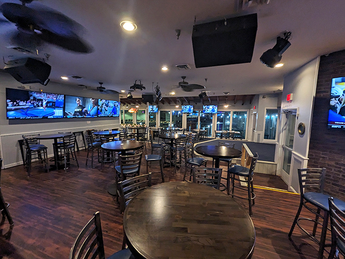 The bar area strikes that perfect balance between "watching the game" and "actually talking to your dinner companions."