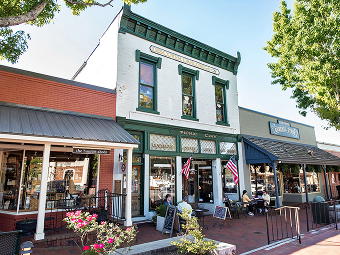 Picnic Café's inviting storefront beckons with the promise of homestyle comfort and sweet treats, a perfect spot to refuel during your downtown adventures.