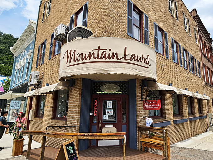 Mountain Laurel's corner storefront beckons with local artistry and craftsmanship—the kind of place where you'll find the perfect "something special" you didn't know you needed.