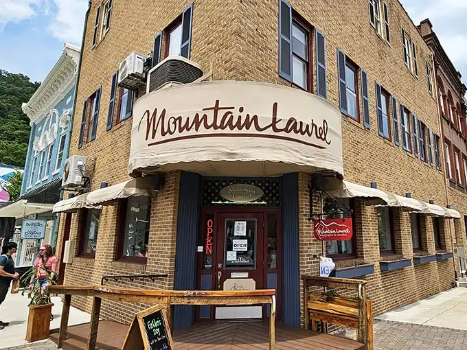 Mountain Laurel's corner storefront beckons with local artistry and craftsmanship—the kind of place where you'll find the perfect "something special" you didn't know you needed.