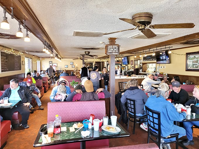 Where everybody knows your name—or soon will. The bustling interior of George's Southside captures that perfect diner energy where conversations and coffee flow freely.