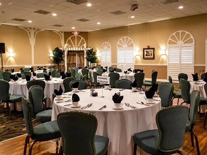 Time travel isn't science fiction at Tropical Acres—it's the dining room, where green chairs and white tablecloths have hosted celebrations since Truman was president.