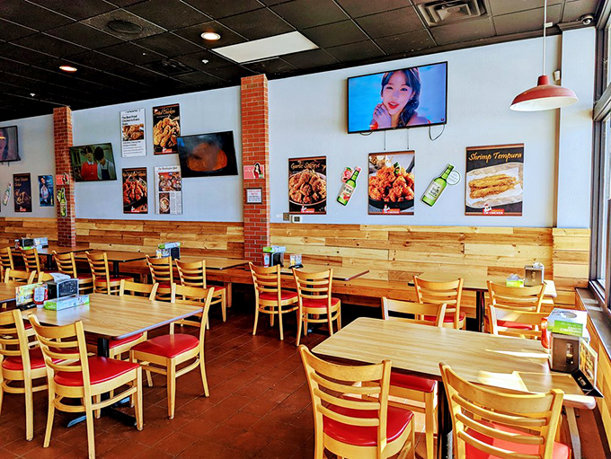 Simple wooden tables and bright lighting set the stage where the real star performs – chicken so good it deserves its own spotlight and standing ovation.