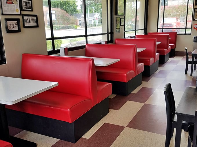 These cherry-red vinyl booths have supported the dreams and desserts of generations. Calories consumed here don't count—they're heritage points.