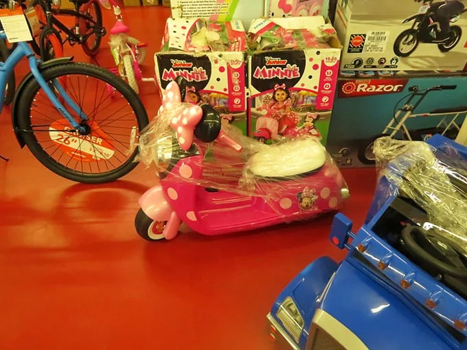 Childhood dreams come true in vibrant color – from Minnie Mouse scooters to bikes that promise neighborhood adventures.
