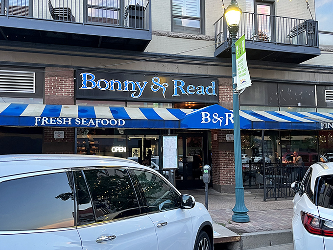 Bonny & Read's blue awning signals you've found seafood treasure in Colorado Springs. Like finding a perfect pearl, this place is worth the hunt.