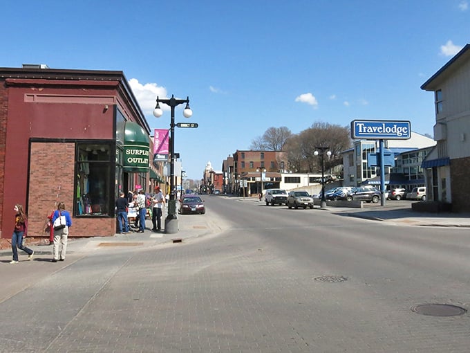 Houghton's downtown invites you to stroll without spending. Those stop signs aren't just for traffic—they're for slowing down to enjoy life!
