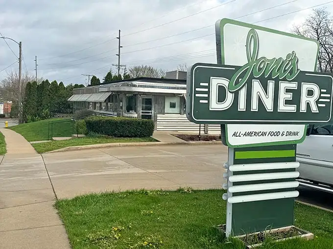 That green sign isn't just a landmark—it's a beacon of hope for empty stomachs and breakfast enthusiasts alike.