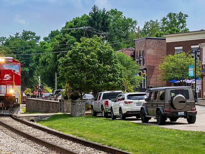 In Midway, the train tracks don't divide the town—they unite it, creating one of Kentucky's most unique and photogenic main streets.