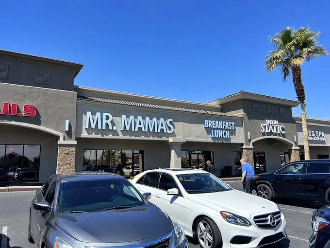 Mr. Mamas stands proud in the strip mall – where breakfast portions are measured in "How long will this food coma last?"